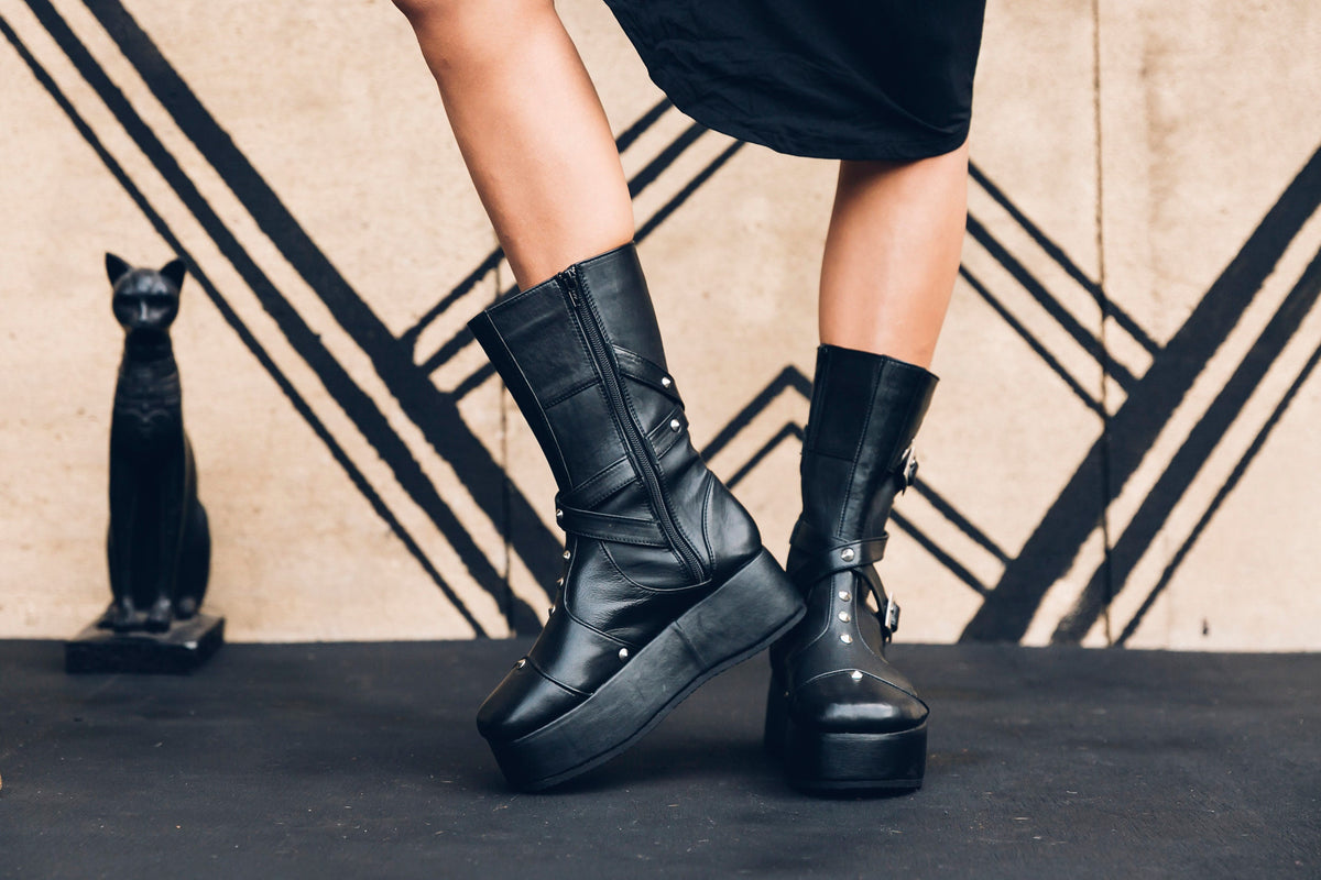 Punk Priestess Platform Leather Boots – Serpentine Wear